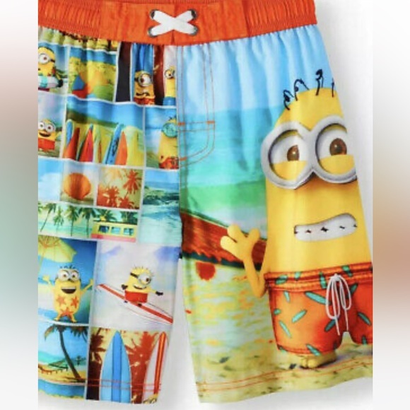 Swim | Despicable Me Minion Made Long Board Shorts Swim Bathing Suit ...